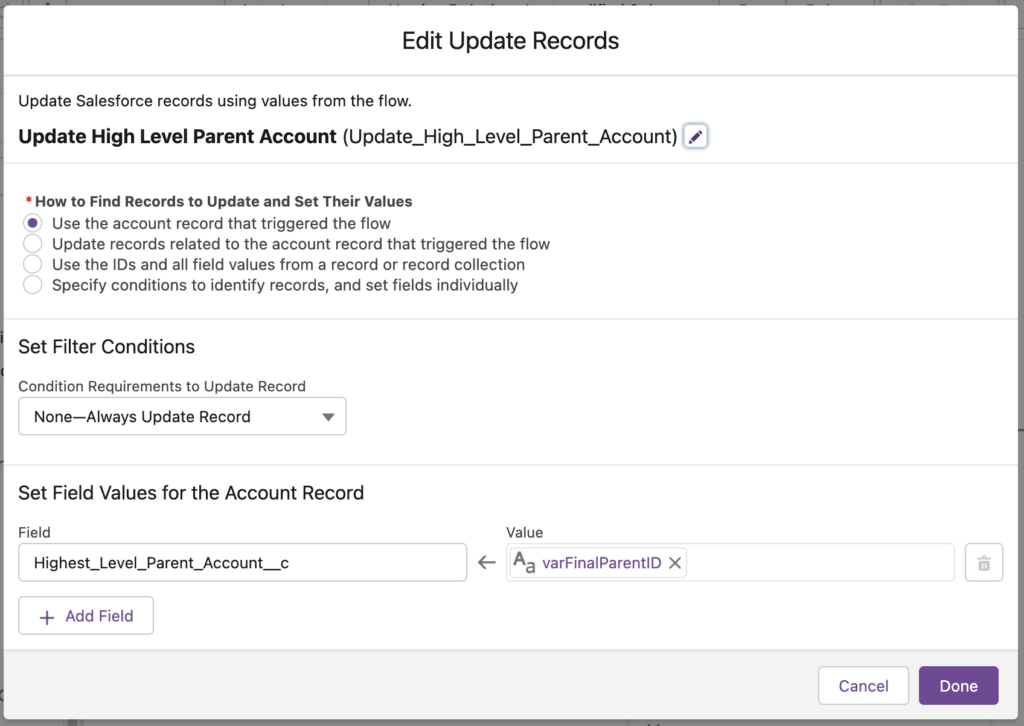 How to Reference the Highest Level of an Account Hierarchy in Flow ...